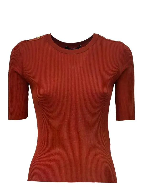 Max Mara Riviera Button-detail Ribbed Knit Sweater - Orange