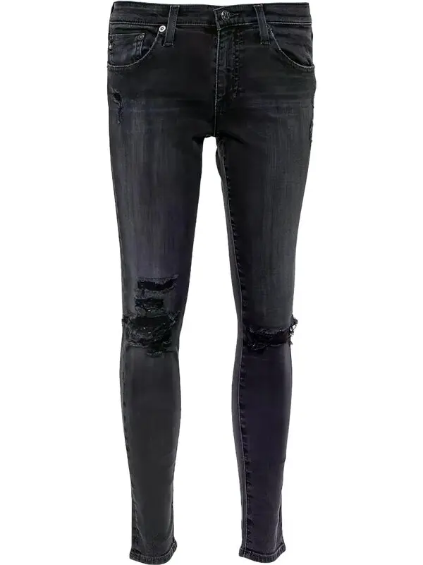 Ag 2024 Distressed Skinny Jeans - Black