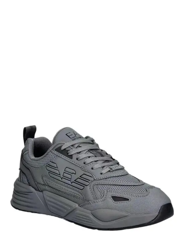 EA7 Logo-patch Panelled Sneakers - Grey