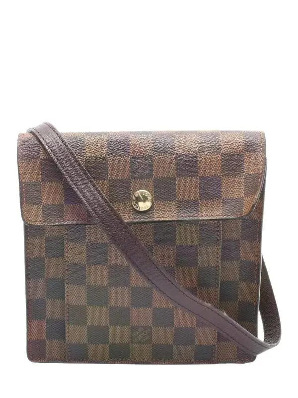 LOUIS VUITTON 1998 Damier Ebene Pimlico Shoulder Bag - Brown