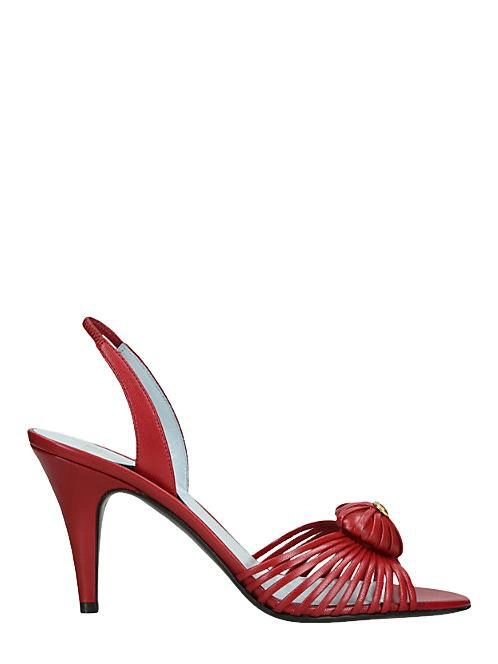 Valentino Garavani Royal Slingback 85 Leather Heeled Sandals - Wine