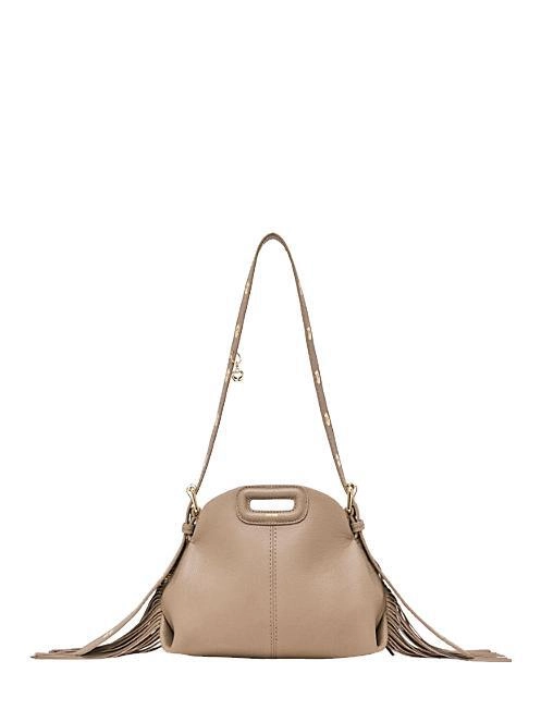 Maje Mini M Mini Grained-leather Bag - Mole