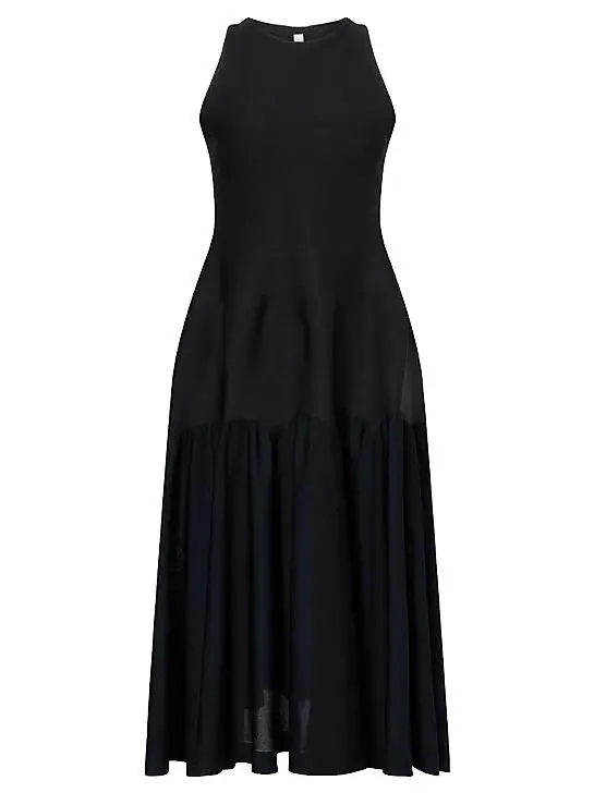 CFCL Arched Sleeveless Knitted Maxi Dress - Black Multi