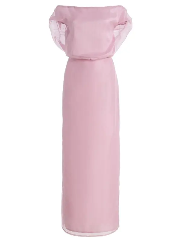 Staud Larissa Silk Maxi Dress - Pink