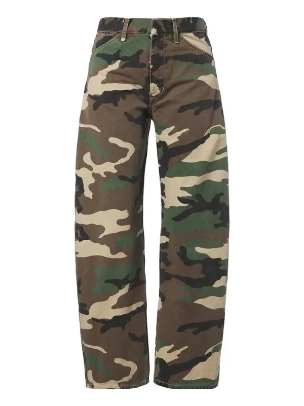 NILI LOTAN Tribeca Camouflage Barrel-leg Jeans - Green