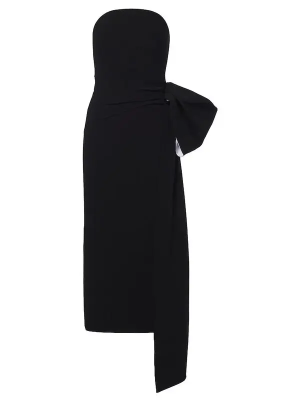 Roland Mouret Draped Strapless Crepe Cocktail Dress - Black