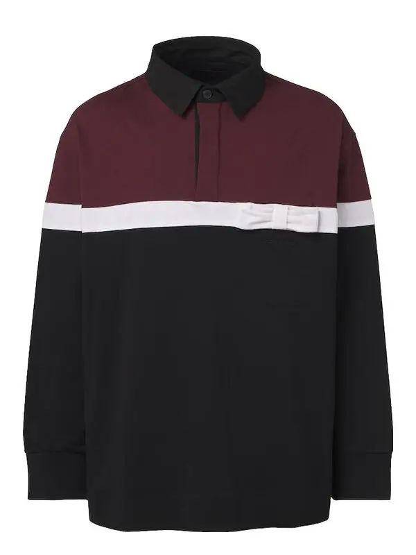 Simone Rocha Bow-detail Cotton Polo Shirt - Black