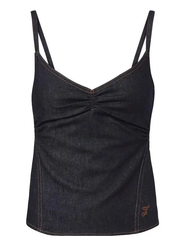 Jacquemus Pina De-nimes Gathered Denim Top - Blue