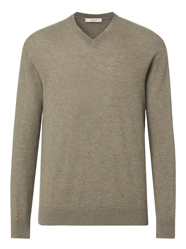 THE ROW V-neck Cashmere Sweater - Green