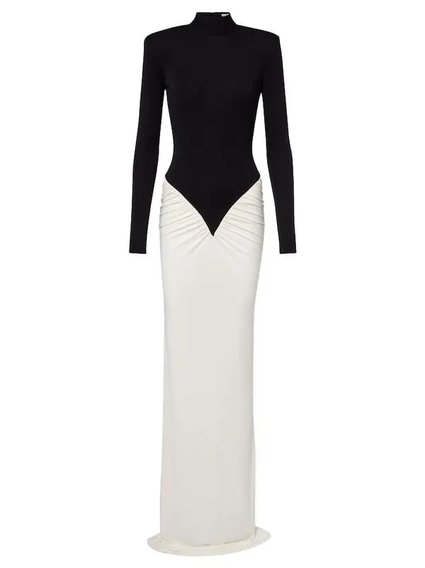 THE NEW ARRIVALS ILKYAZ OZEL Darja Ruched Gown - Black