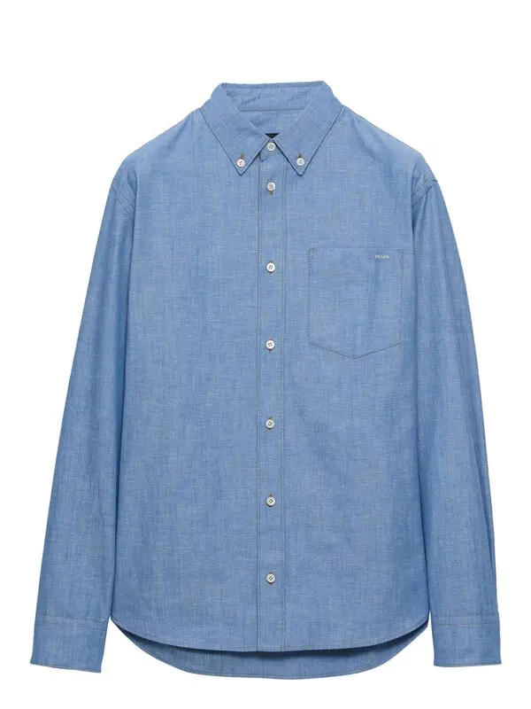Prada Cotton Chambray Shirt - Blue