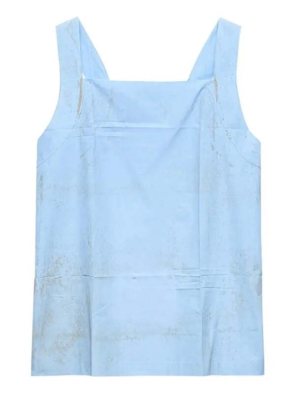 Prada Cotton Square Neck Top - Turquoise