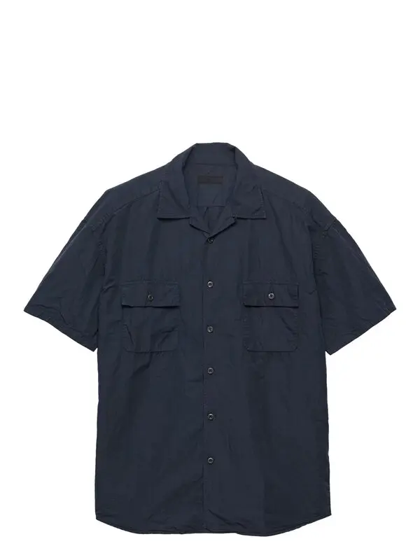 Prada Cotton-blend Short-sleeve Shirt - Blue