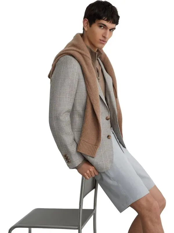 REISS Drawstring Chino Shorts - Soft Grey