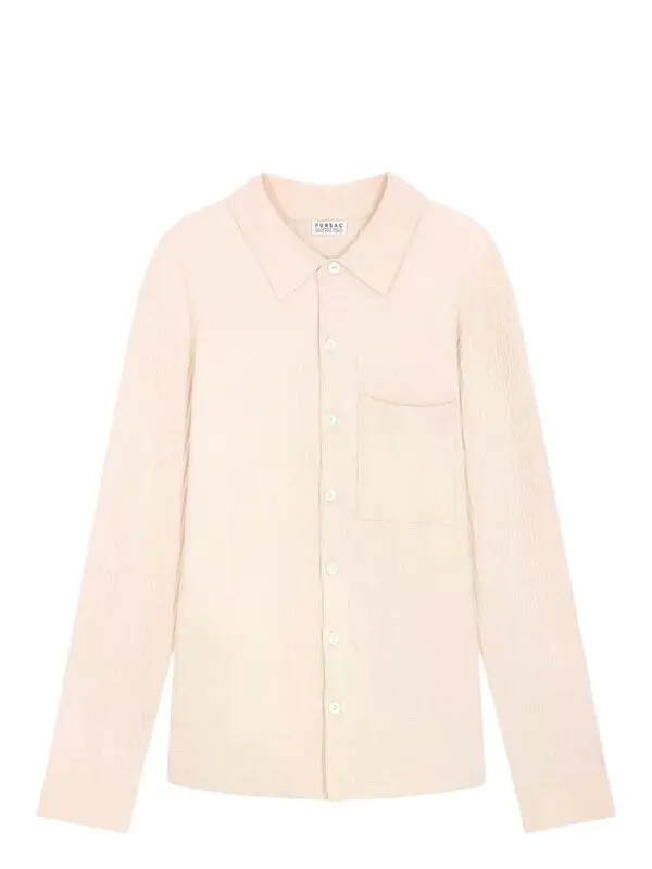 FURSAC Waffle-knit Long-sleeve Shirt - Neutrals