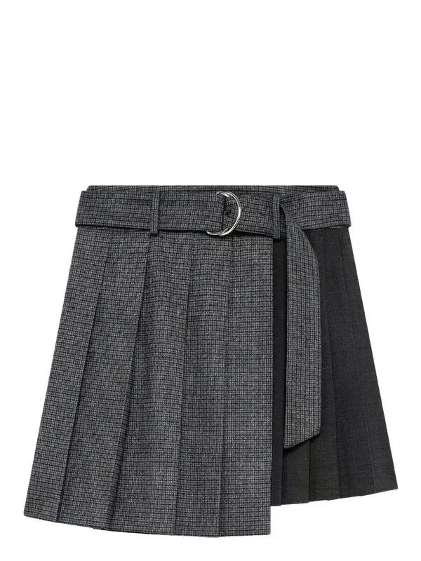MSGM Belted Pleated Mini Skirt - Grey