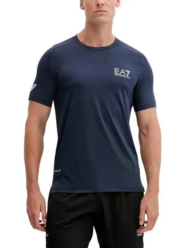 EA7 Logo-print Short-sleeve T-shirt - Blue