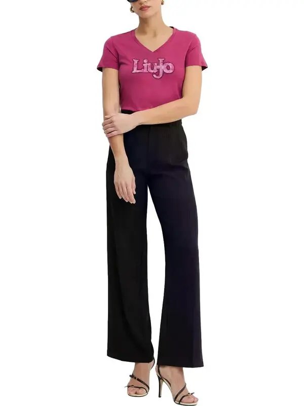 Liu Jo Embellished V-neck T-shirt - Pink