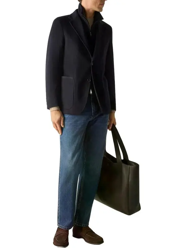 Zegna Oasi Cashmere Jacket With Detachable Bib - Blue