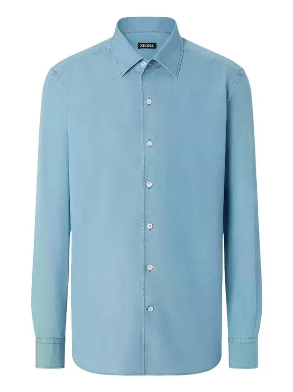Zegna Light Cotton-denim Shirt - Blue