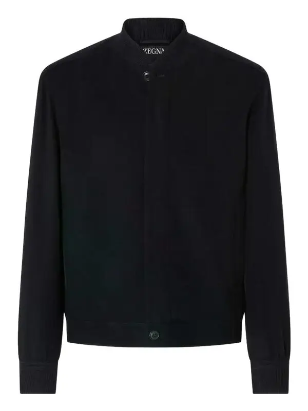Zegna Navy Oasi Cashmere-elements Bomber Jacket - Blue