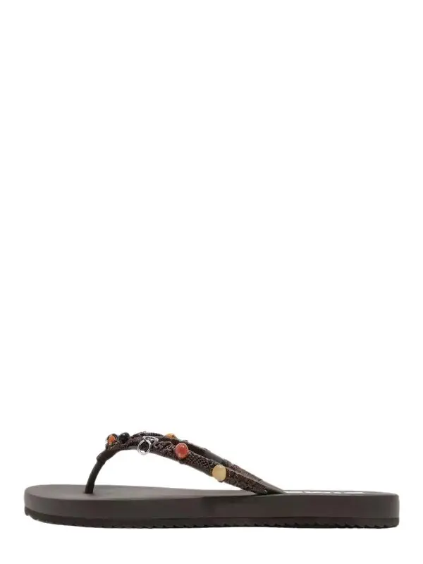 Bimba Y Lola Embellished Flip Flops - Brown