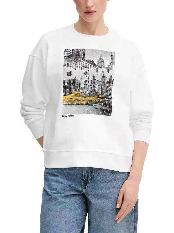 Dkny Graphic Print Sweatshirt - White
