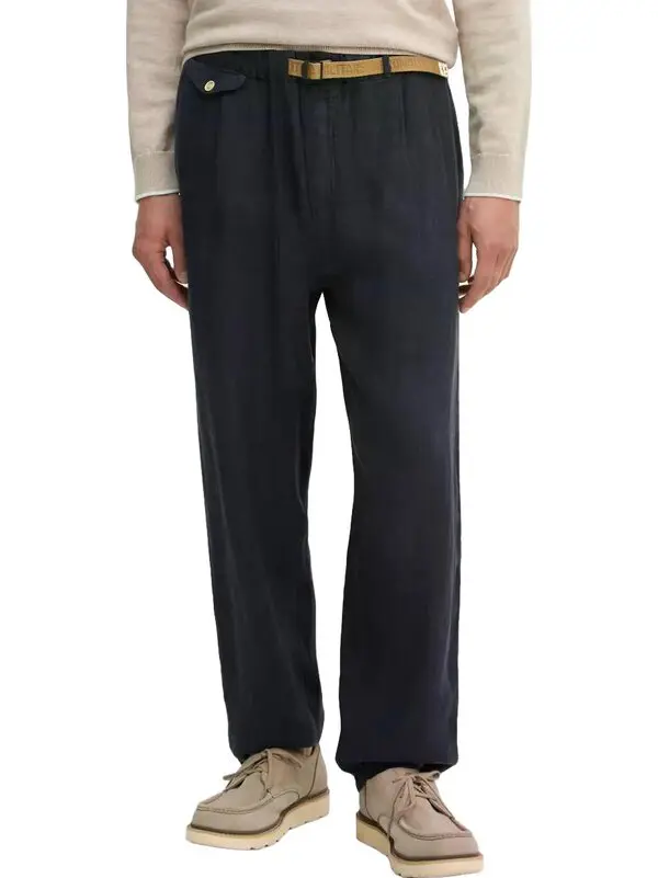 AERONAUTICA MILITARE Logo-embroidered Trousers - Blue