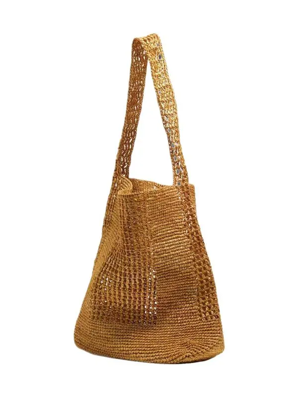 Bimba Y Lola Large Gold Shoulder Bag - Neutrals