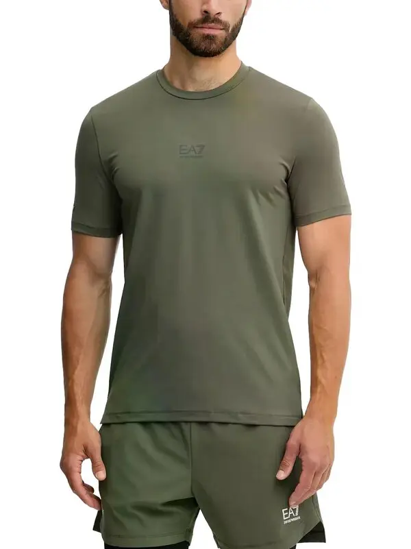 EA7 Logo-print Crew-neck T-shirt - Green