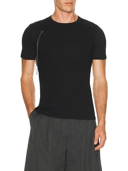 Alexander McQueen Jewelry Harness Tee Shrt - Black