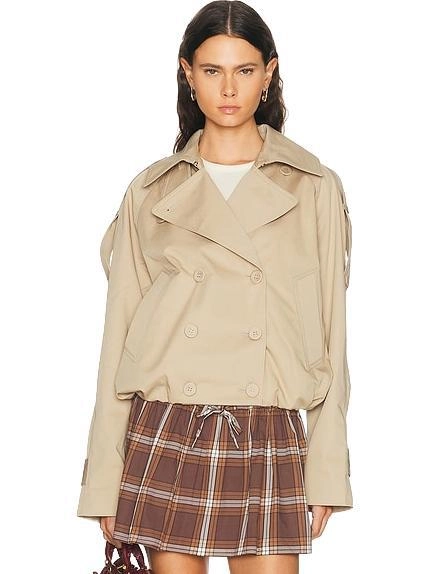 Acne Studios Oleo Twill Trench Jacket - Pale Beige