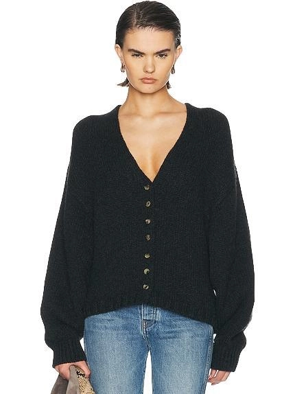 Khaite Axel Cashmere Cardigan - Charcoal