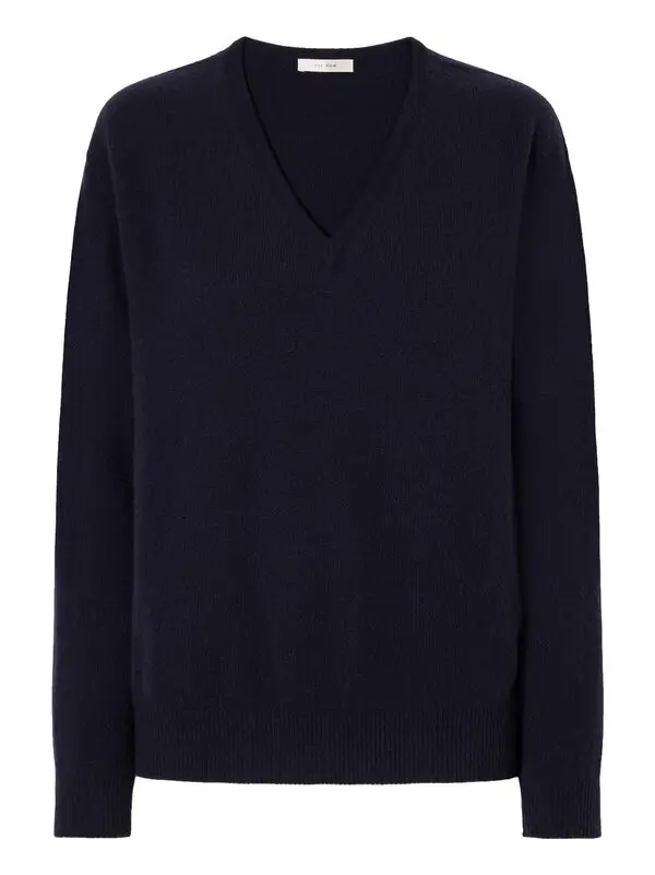 THE ROW Phila Cashmere V-neck Sweater - Blue