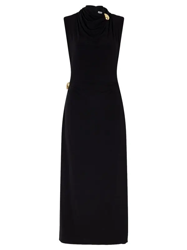 Altuzarra Betsy Embellished Stretch-jersey Midi Dress - Black