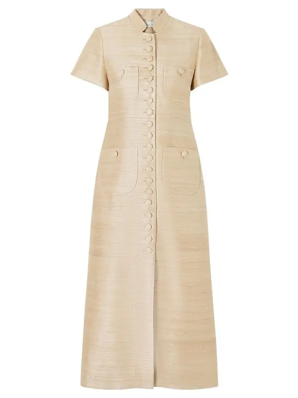 LIBEROWE Imperial Silk-blend Midi Dress - Gold