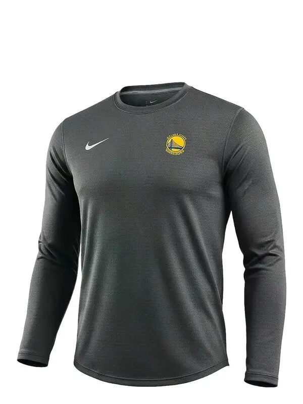 Nike Nba Golden State Warriors Moder Crew Long Sleeve T-shirt - Grey