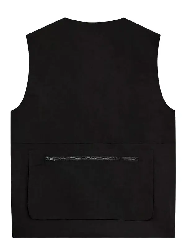 ANERKJENDT Zip-up Multi-pocket Vest - Black