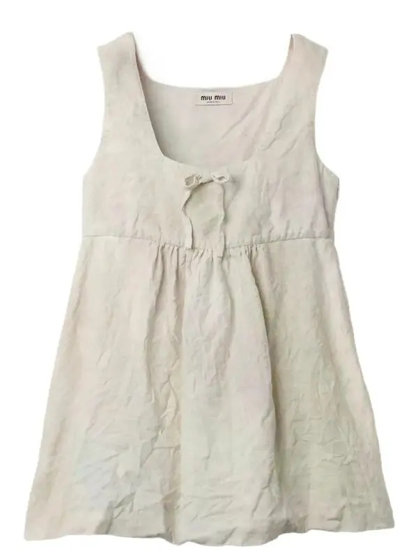 Miu Miu Linen Mini Dress - Neutrals