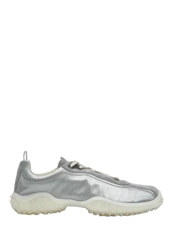 Miu Miu Bubble Technical Fabric And Suede Sneakers - Silver