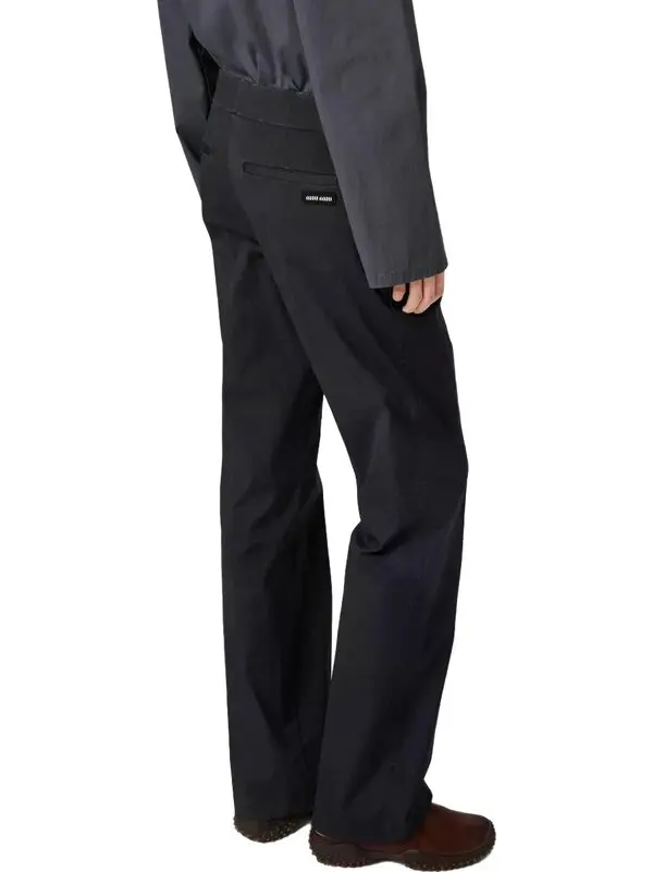 Miu Miu Stretch Poplin Pants - Black