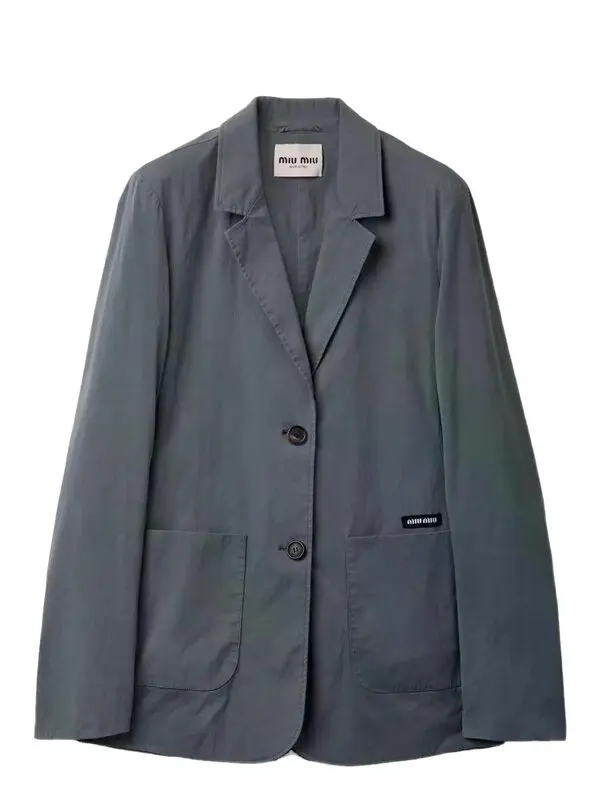 Miu Miu Washed Stretch Poplin Jacket - Grey