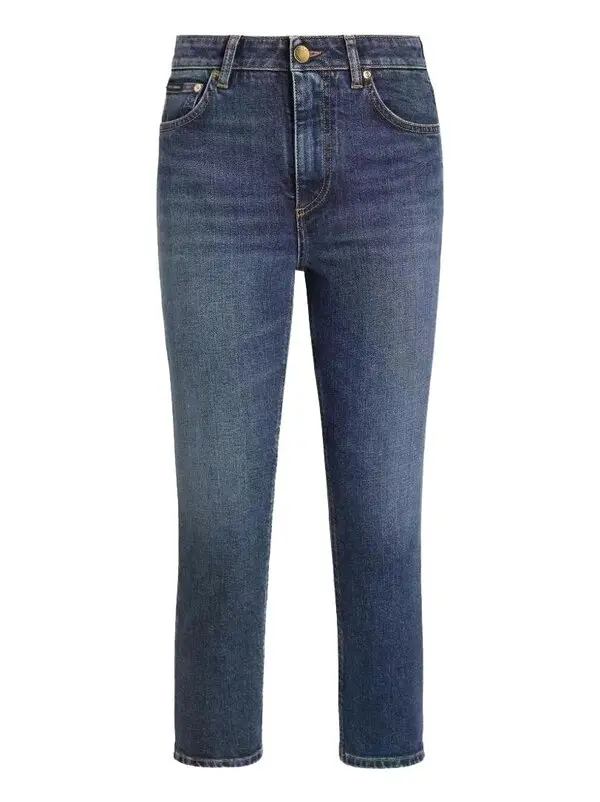 Dolce & Gabbana Audrey Waist Capri Length Denim Trousers - Blue