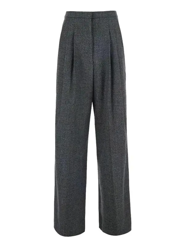 PT TORINO Prince Of Wales Check Pleated Trousers - Grey