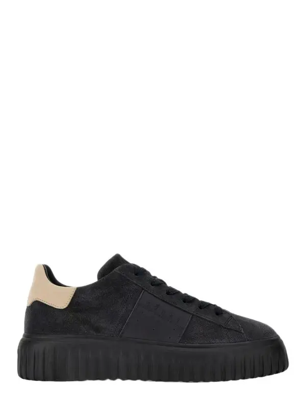 Hogan H-stripes Suede Sneakers With Logo Detail - Blue
