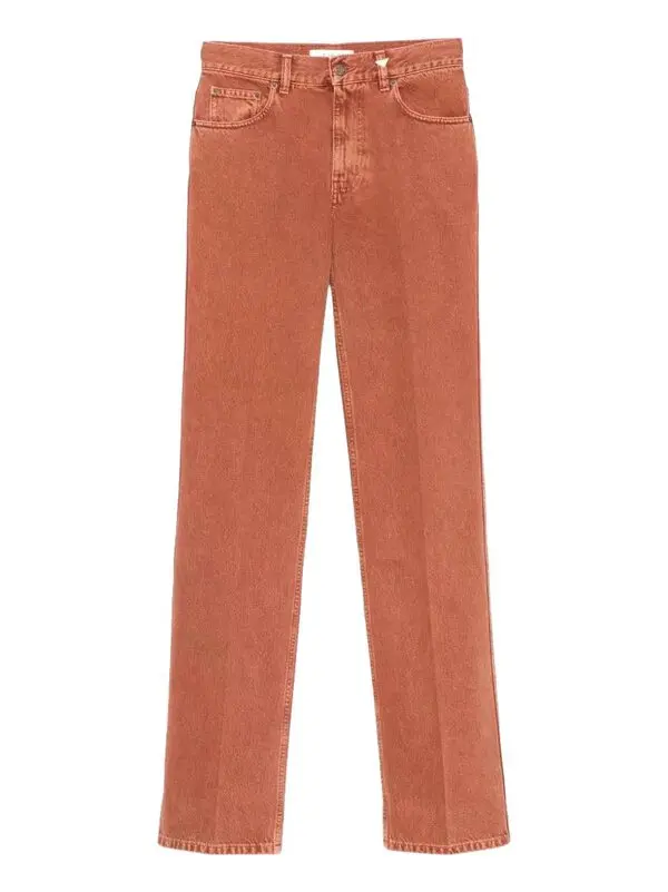 Chloé Logo Patch Straight-leg Jeans - Orange