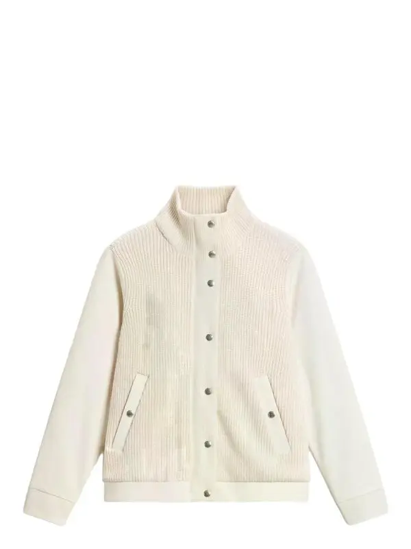 Woolrich Ribbed Long-sleeve Bomber Jacket - Neutrals