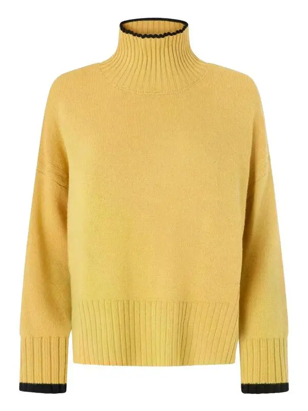 Pinko Ribbed Knit Roll Neck Sweater - Neutrals