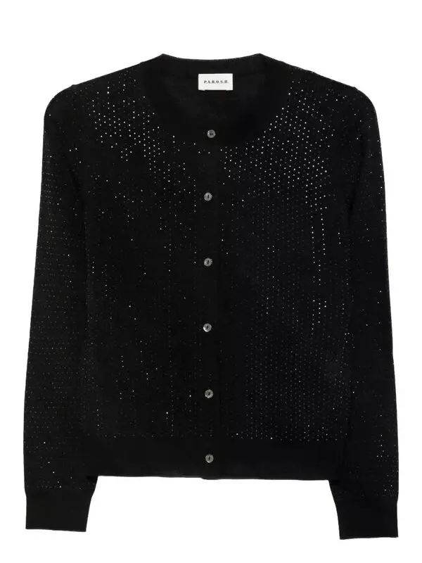 P.a.r.o.s.h Rhinestone Embellished Cardigan - Black