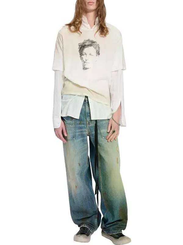 ANN DEMEULEMEESTER Lu Portrait T-shirt - White